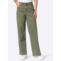 Heine Damen 5-Pocket-Hosekhaki, Gr. 38, unifarben, 96% Baumwolle, 4% Elasthan, Hosen