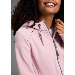Kangaroos Damen Fleecejacke, rosa, Gr. 48, kontrastfarbene Details, unifarben mit Farbeinsatz, Fleece, Obermaterial: 100% Polyester, Jacken,