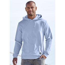 John Devin Herren Hoodie, blau, Gr. L, unifarben, angeraute Sweatware, Obermaterial: 60% Baumwolle, 40% Polyester, Sweatshirts, Langarm, Sweatshirt