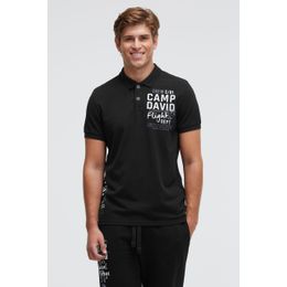 CAMP DAVID Herren Poloshirt, schwarz, Gr. XXXL, bedruckt, Piqu&eacute;, Material: 100% Baumwolle, Shirts, aus Baumwolle