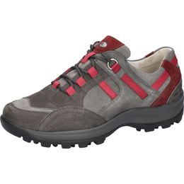 Waldl&auml;ufer WALDL&Auml;UFER Damen Schn&uuml;rschuh "HOLLY", Gr. 8,5grau, bordeaux, Nubukleder, Schuhe, Bequemschuh, Halbschuh, Outdoorschuh in Trekking-Optik, H-Weite