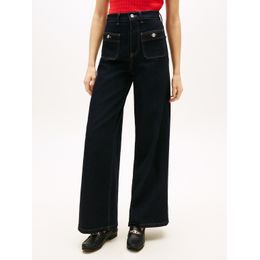 Tommy Hilfiger Damen 5-Pocket-Jeans "DNM RINSE 70's WIDE LEG HW"rinse, Gr. 30, unifarben, Denim/Jeans, Obermaterial: 99% Baumwolle, 1% Elasthan, Jeans