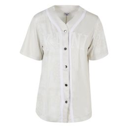 Karl Kani Damen Kurzarmshirt "Karl Kani Damen KW223-056-2 College Paisley Block Baseball Shirt"light sand, Gr. M, bedruckt, 100% Polyester, Shirts