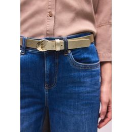 Lederg&uuml;rtel Street One, Damen, Gr. 100, light gold dull, Stoff, 100% Rindsleder, gl&auml;nzend, G&uuml;rtel Lederg&uuml;rtel, Echtleder
