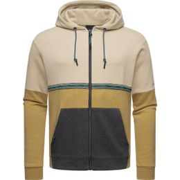 Ragwear Herren Kapuzensweatjacke "Blocky", beige, Basic, Gr. 4XL, Sweatware, Obermaterial: 70% Baumwolle, 30% Polyester, Sweatjacken, Herren Basic