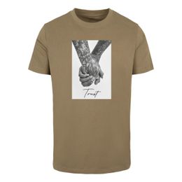 MisterTee Damen Kurzarmshirt "MisterTee Herren Trust 2.0 Tee"olive, Gr. XS, bedruckt, 100% Baumwolle, Shirts