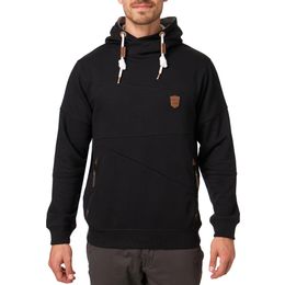 INDICODE Herren Kapuzensweatshirt "INAix", schwarz, Gr. L, unifarben, Sweatware, Obermaterial: 60% Baumwolle, 40% Polyester, Sweatshirts