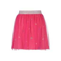 Blue Seven M&auml;dchen T&uuml;llrock, pink, Gr. 128, bedruckt, Jersey, Obermaterial: 100% Baumwolle, R&ouml;cke, in Midi-L&auml;nge