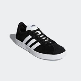 Herren Sneaker "VL COURT 2.0", adidas Sportswear, Gr. 47, schwarz-wei&szlig;, Leder, Synthetik, Schuhe, Design auf den Spuren des adidas Samba