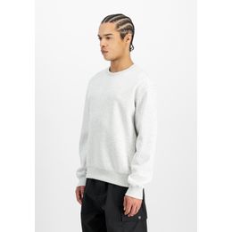 Sweater Alpha Industries "Label Sweatshirt Backprint", Herren, Gr. M, pastel grau melange, Obermaterial: 80% Baumwolle, 20% Polyester, regular fit, Sweatshirts Sweater