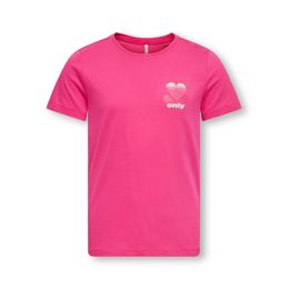 KIDS Only M&auml;dchen T-Shirt "KOGNANA LIFE S/S TOP FR ZA JRS", pink, Gr. 146, bedruckt, Jersey, Obermaterial: 100% Baumwolle, Shirts, Baumwolle, regular