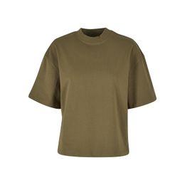 Urban Classics Damen Kurzarmshirt "Urban Classics Damen Ladies Organic Heavy Slit Tee", gr&uuml;n, Gr. XS, unifarben, 100% Baumwolle, Shirts