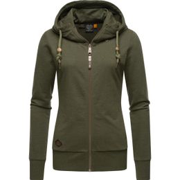 Ragwear Damen Kapuzensweatjacke "Paya Intl.", gr&uuml;n, Gr. XXXL, Material: 50% Baumwolle, 50% Polyester, Sweatjacken, sportlicher Damen Kapuzensweater