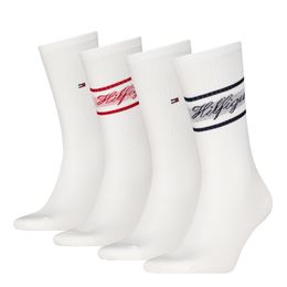 Tommy Hilfiger Damen Socken "TH MEN SOCK 4P GIFTBOX SPORT", Gr. 43wei&szlig;, Obermaterial: 63% Baumwolle, 33% Polyamid, 4% Elasthan, Socken