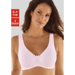 Damen Minimizer-BH, NUANCE BY LASCANA, Gr. 105, rosa, Obermaterial: 80% Baumwolle, 10% Elasthan, 10% Polyamid, BHs, mit B&uuml;gel, Baumwollqualit&auml;t