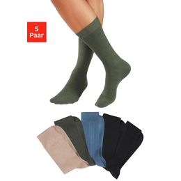 H.I.S. H.I.S Herren Businesssocken "Klassische Herren, M&auml;nnersocken, unifarben, ohne dr&uuml;ckende Naht", Gr. 47, bunt, Baumwollmischung, unifarben, Socken, mit