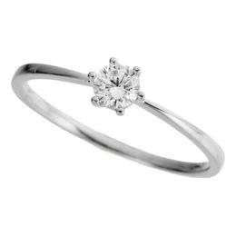 Firetti Damen Goldring "Schmuck Geschenk Gold 333 Vorsteckring Verlobung Solit&auml;r Lab Grown", 19, 0,25 VS = sehr kleine Einschl&uuml;sse, Diamanten