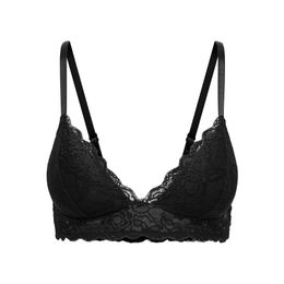 Only Damen Bralette "ONLCHLOE LACE PADDED BRALETTE ACC", Gr. XLschwarz, Spitze, Obermaterial: 95% Nylon, 5% Elasthan, unifarben, BHs