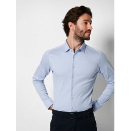 DESOTO Herren Langarmhemd "Jerseyhemd Casual Kent", blau, Gr. XXL, unifarben, Jersey, Obermaterial: 100% Baumwolle, Hemden