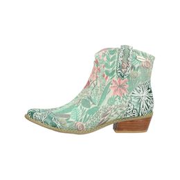 Laura Vita Damen Bikerboots "Laura Vita Stiefelette Leder/Textil", Gr. 38gr&uuml;n, Leder, Textil, Schuhe