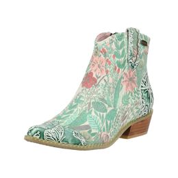 Laura Vita Damen Bikerboots "Laura Vita Stiefelette Leder/Textil", Gr. 36gr&uuml;n, Leder, Textil, Schuhe