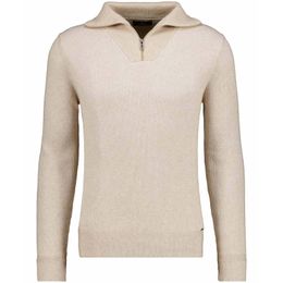 Ragman Herren Rundhalspullover, beige, Gr. M, Strick, 95% Baumwolle 5% Kaschmir, Pullover