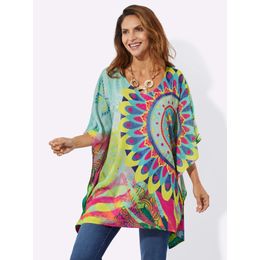 Inspirationen Damen Blusenponcho, bunt, Gr. 1, gemustert, 100% Viskose, Blusen