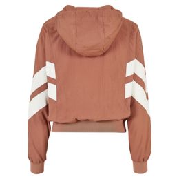 Urban Classics Damen Allwetterjacke "Urban Classics Damen Ladies Crinkle Batwing Jacket", braun, Gr. XXXL, gestreift, 100% Polyamid, M&auml;ntel