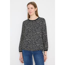 Cecil Damen Langarmbluse, schwarz-wei&szlig;, Gr. XS, gemustert, Stoff, 100% Viskose, Blusen, aus softer Viskose