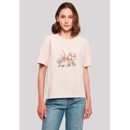 F4NT4STIC Damen T-Shirt "Blumen Osterhasen Ohren Dekor", pink, Gr. S, Obermaterial: 100% Baumwolle, Shirts, Premium Qualit&auml;t