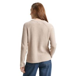Tom Tailor Damen Strickpulloverdusty alabaster melange, Gr. S, meliert, Strick, Obermaterial: 100% Baumwolle, Pullover, mit Rippb&uuml;ndchen