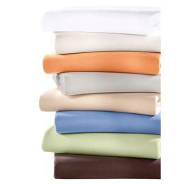 Betttuch Biberna, B:200cm L:200cm, beige, Feinbiber, 100% Baumwolle, Bettlaken