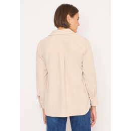 Cecil Damen Hemdbluse, beige, Gr. XXL, unifarben, Cord, 90% Polyester, 10% Nylon, Blusen, mit Brusttasche