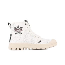 Palladium Herren Schn&uuml;rboots "STRANGER THINGS X PAMPA DEMODOG", Gr. 44,5, wei&szlig;, Textil, Schuhe, Schn&uuml;rstiefel aus Canvas mit Print
