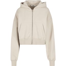 Sweatjacke DEF "DEF DEF Zip Hoodie", Damen, Gr. XL, wei&szlig;cap gray, 80% Baumwolle, 20% Polyester, unifarben, Sweatjacken Sweatjacke