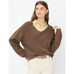 Brax Damen Strickpullover "Style LANA", braun, Gr. 38, Strick, 100% Baumwolle, Pullover