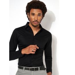 DESOTO Herren Langarmhemd "Jerseyhemd Casual Kent", schwarz, Gr. XL, unifarben, Jersey, Obermaterial: 100% Baumwolle, Hemden