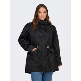 Only CARMAKOMA Damen Regenmantel "CARLOUISE PARKA LIFE OTW NOOS", schwarz, Gr. M, unifarben, Web, Obermaterial: 100% Polyester, M&auml;ntel