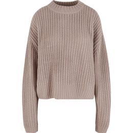 Urban Classics Damen Fleecepullover "Urban Classics Ladies Wide Basic Oversized Sweater", beige, Gr. XXL, unifarben, 100% Polyacryl, Sweatshirts