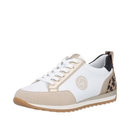 Remonte Damen Sneaker, Gr. 39, beige, Lederimitat, Schuhe, Schn&uuml;rschuh, Halbschuh, Casual-Sneaker mit gepolstertem Schaftrand