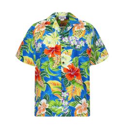 Pacific Legend Button Up Shirt 'New Flower' male Blue size S