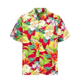 Pacific Legend Button Up Shirt 'New Flower' male Red size XXXL