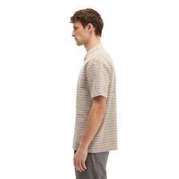 Marc O'Polo MARC O'POLO Herren Poloshirt "mit strukturiertem Streifen-Muster", beige, Gr. XXL, gestreift, Obermaterial: 100% Baumwolle, Shirts