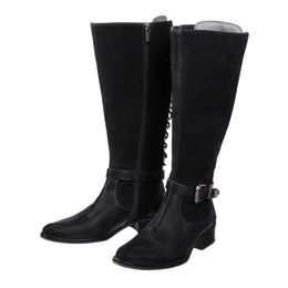 Damen Weitschaftstiefel, sheego by Joe Browns, Gr. 38, schwarz, Leder, Schuhe