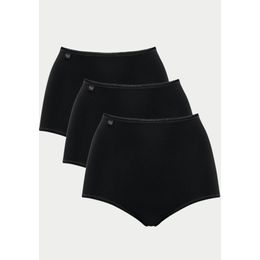 Sloggi Damen Maxislip "24/7 Cotton", Gr. 42, schwarz, Jersey, Obermaterial: 96% Baumwolle, 4% Elasthan (LYCRA), Unterhosen, h&ouml;her geschnittene