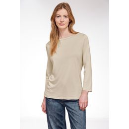 Damen 3/4-Arm-Shirtstone sand, Gr. 44, STREET ONE STUDIO, unifarben, Web, 50% Modal, 50% Baumwolle, Shirts, Jersey