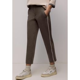 Street One Damen 7/8-Hose, braun, Gr. 36, unifarben, Stoff, 50% Polyester, 46% Baumwolle, 4% Elasthan, Hosen, Middle Waist