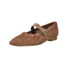Paul Green Damen Riemchenballerina "Paul Green Ballerinas Veloursleder", Gr. 39, braun, Veloursleder, Schuhe