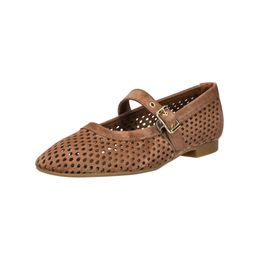 Paul Green Damen Riemchenballerina "Paul Green Ballerinas Veloursleder", Gr. 40,5, braun, Veloursleder, Schuhe
