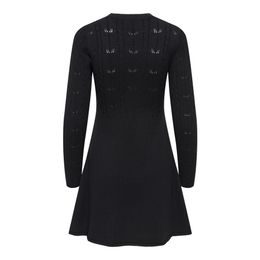 Only Damen Strickkleid "ONLKATIA LIFE LS O-NECK CABL DRES EX KNT"schwarz, Gr. S, unifarben, Strick, Obermaterial: 50% Viskose, 27% Nylon, 23%